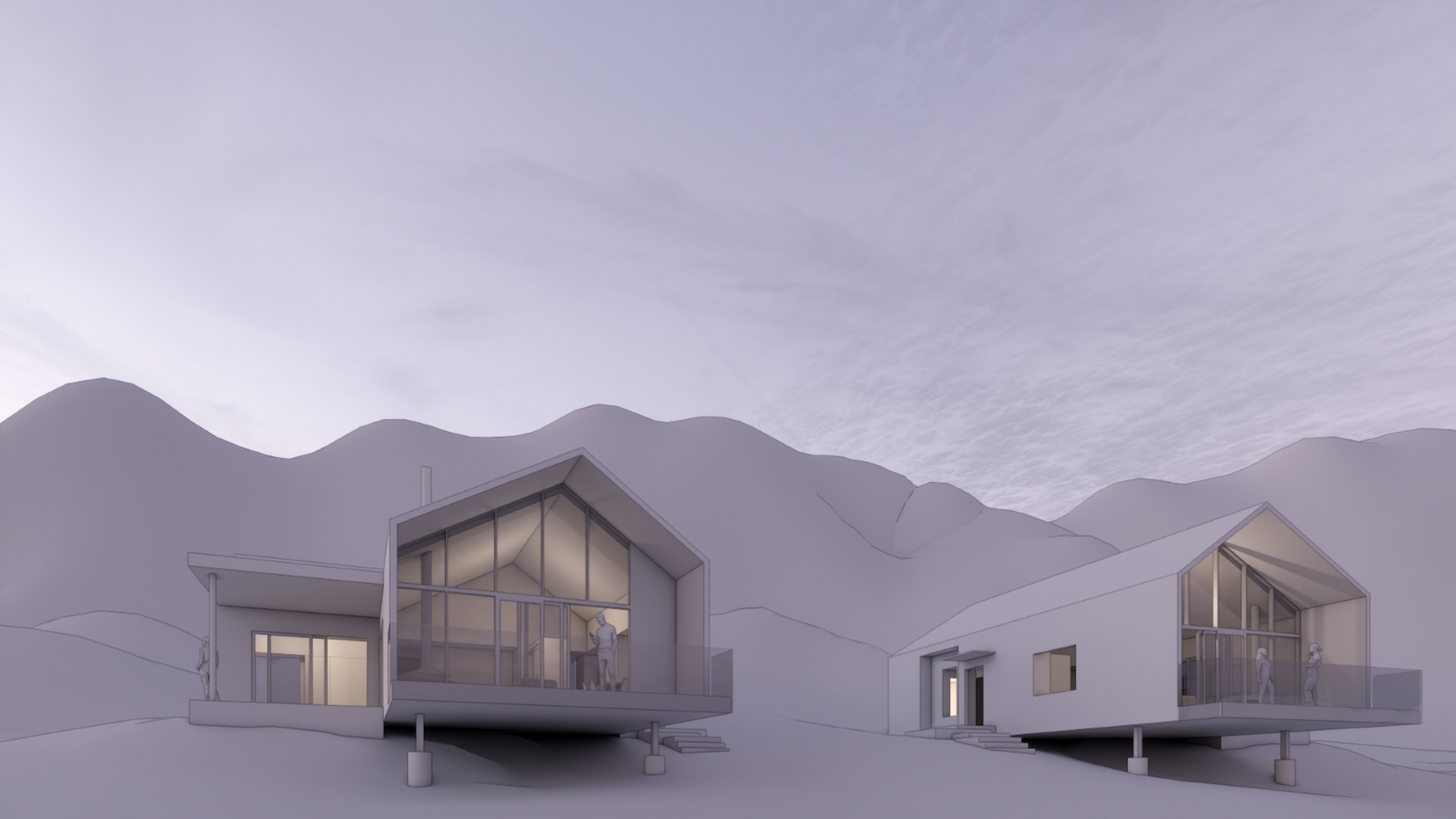 Steep Slope Cabin Concept - Pivot North Architecture